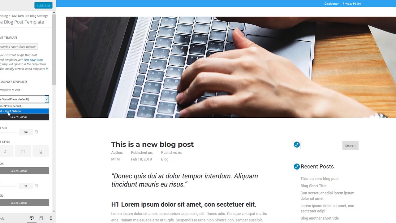 Video Thumbnail: How to set up a premade Single Blog Post Template with ...